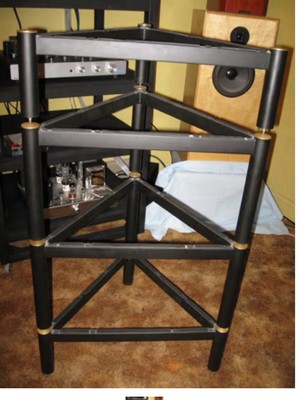 3-Tier Audio Rack Stand British Triangle Hifi Stand Media Storage Solid ...