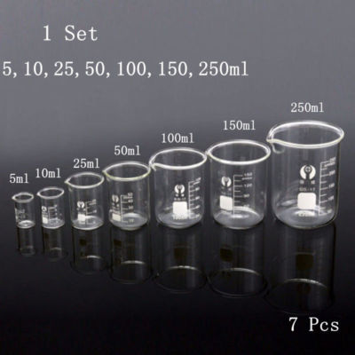 7Pcs/Set Klar Glas Becherglas Chemie Labor Borosilikat Glaszylinder | eBay.de