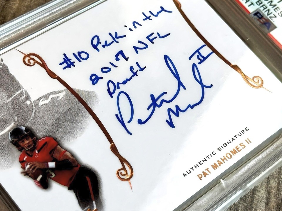 PSA 10 2017 LEAF TRINITY PATRICK MAHOMES ROOKIE AUTOGRAPH AUTO DRAFT ...