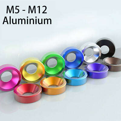 M5 M6 M8 M10 M12 Countersunk Washers -Anodised Aluminium - Screws Cup ...