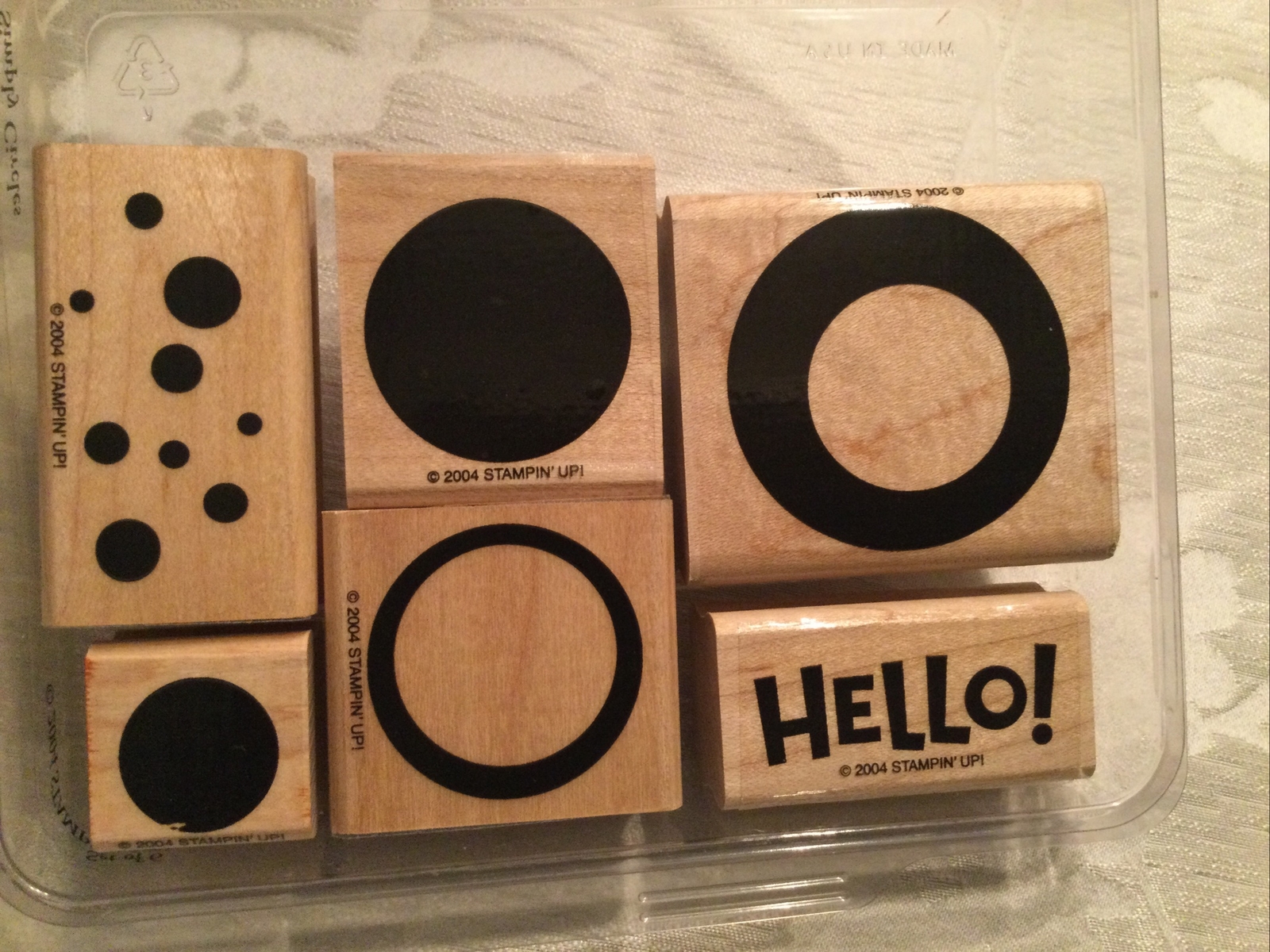Stampin Up Simply Circles Set of 6 Mounted Rubber Wood Dots Hello ...