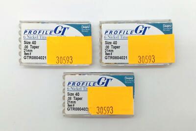 Dentsply GTR0804021 ProFile GT Titanium Rotary Files - Box of 6 - LOT ...