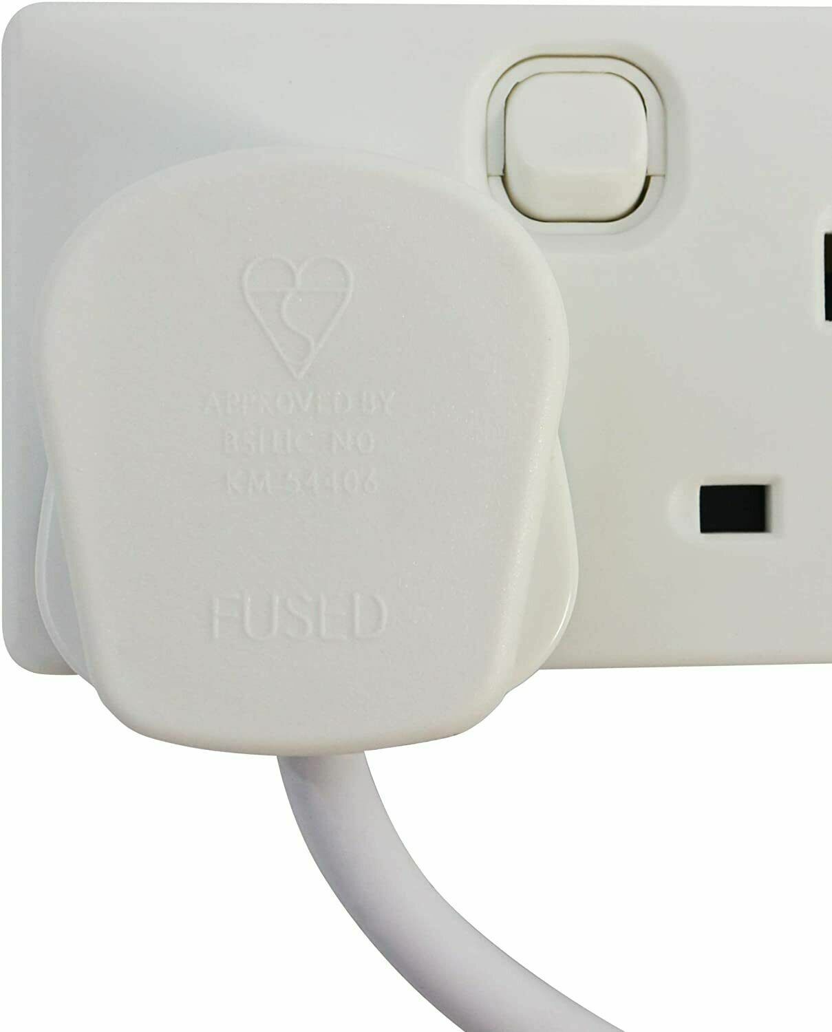 6 GANG WAY INDIVIDUALLY SWITCHED EXTENSION LEAD 2M LEAD 3 PIN UK PLUG ...