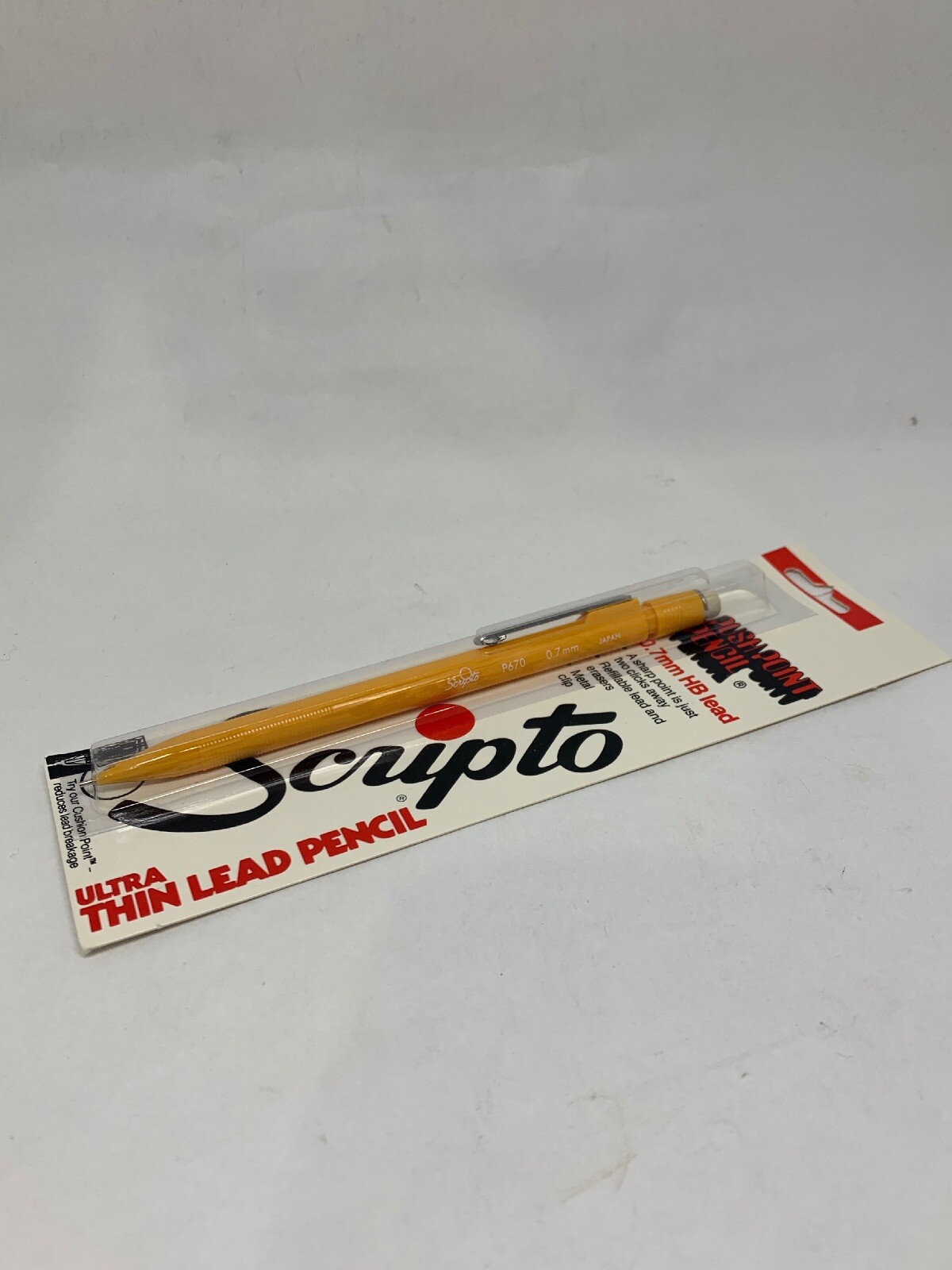 Vintage Scripto Ultra Thin Lead Yellow BarrelPencil Pushpoint 0.7mm HB ...