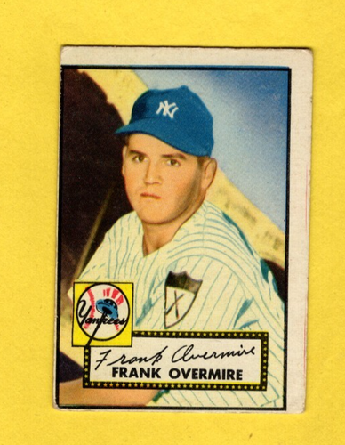1952 Topps Frank Overmire #9 New York Yankees G/VG O/C FREE SHIPPING | eBay
