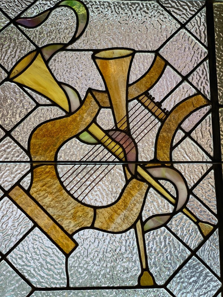 Musical instruments stained glass window | eBay