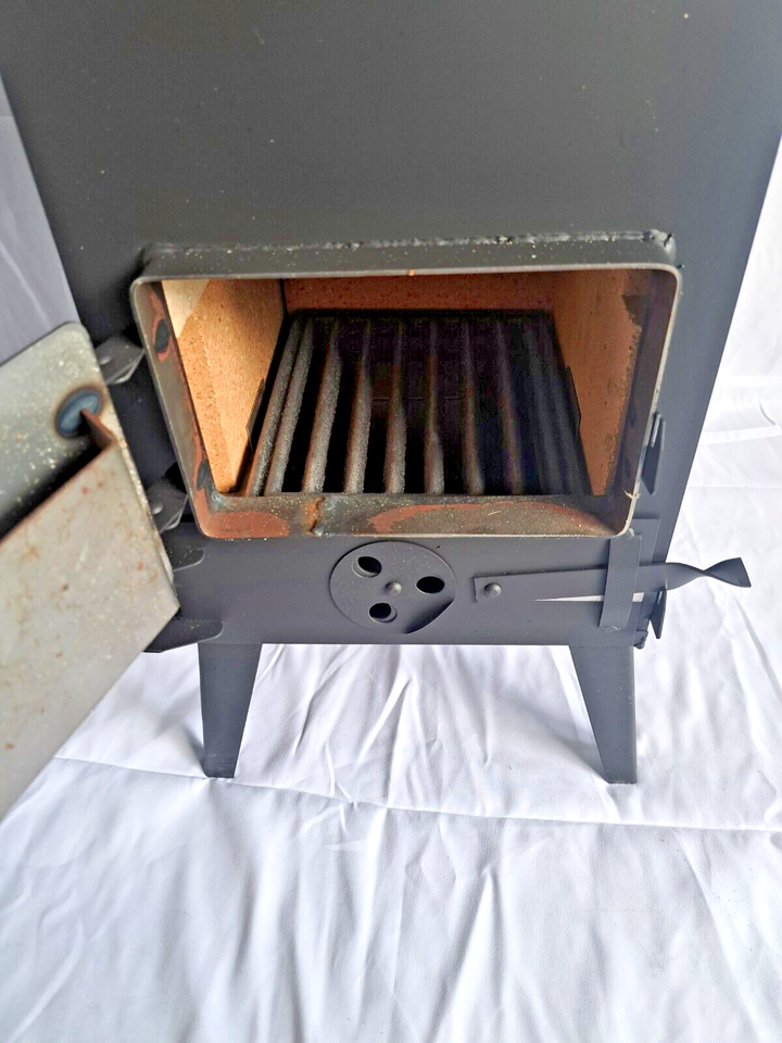 LOG WOOD BURNER STOVE MULTIFUEL GARAGE SHED WORKSHOP HEATER 7 CHAMOTTE ...
