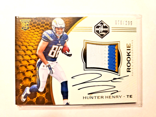 Hunter Henry 2016 Panini Limited 70/299 Rookie Patch Autograph Chargers ...