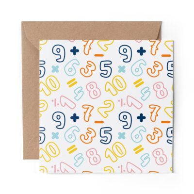 1 x Blank Greeting Card Cartoon Numbers Maths School Pattern #52702 | eBay
