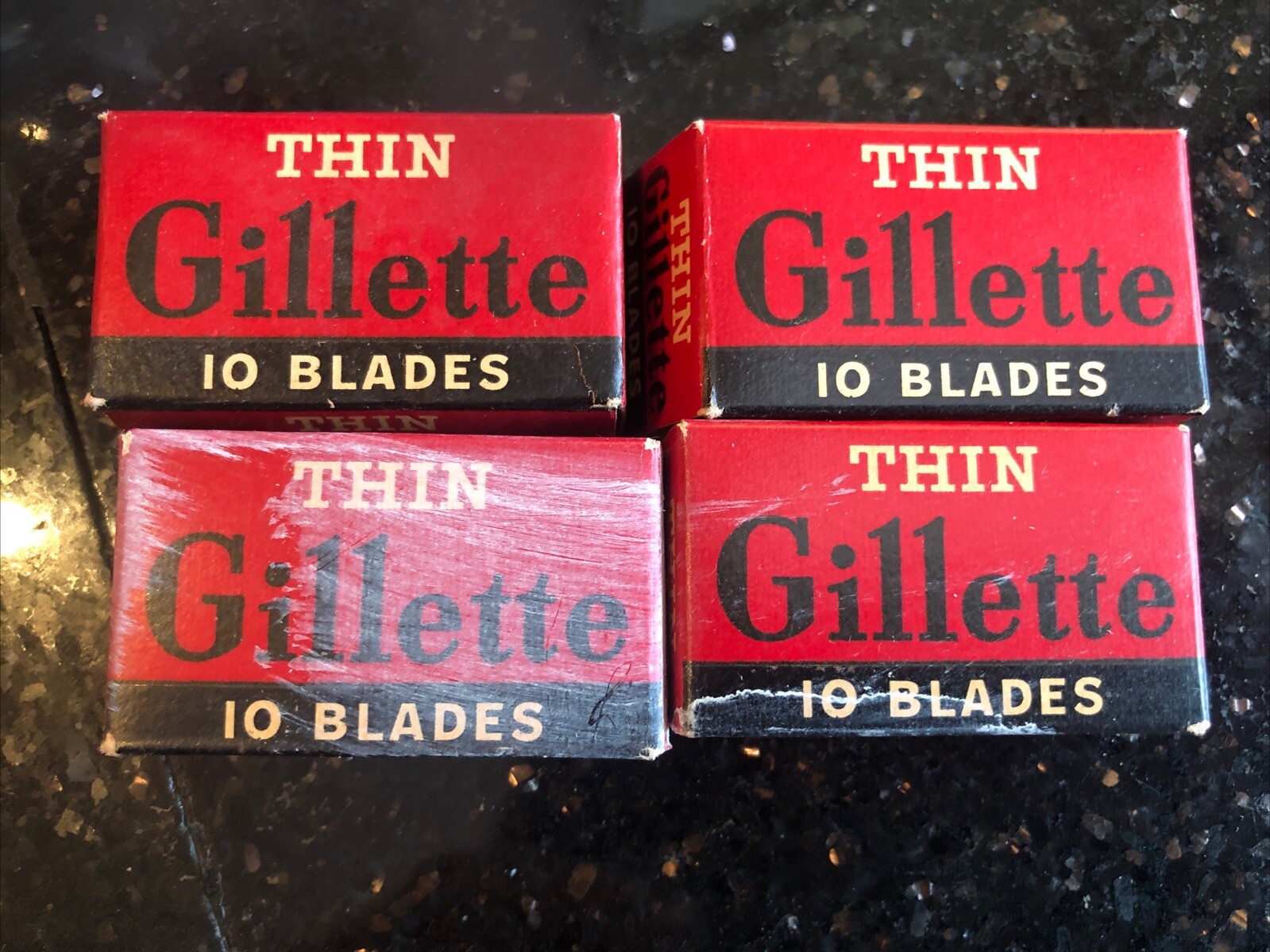 Vintage Factory Sealed Gillette Razor 4 Packs Of 10 Thin Blades | eBay