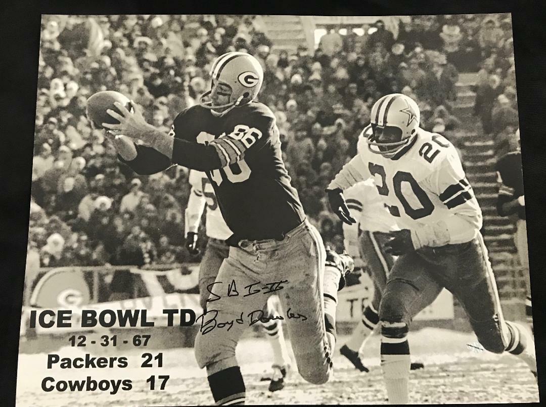 Boyd Dowler Autographed Ice Bowl 16 x 20 Photo - Green Bay Packers ...