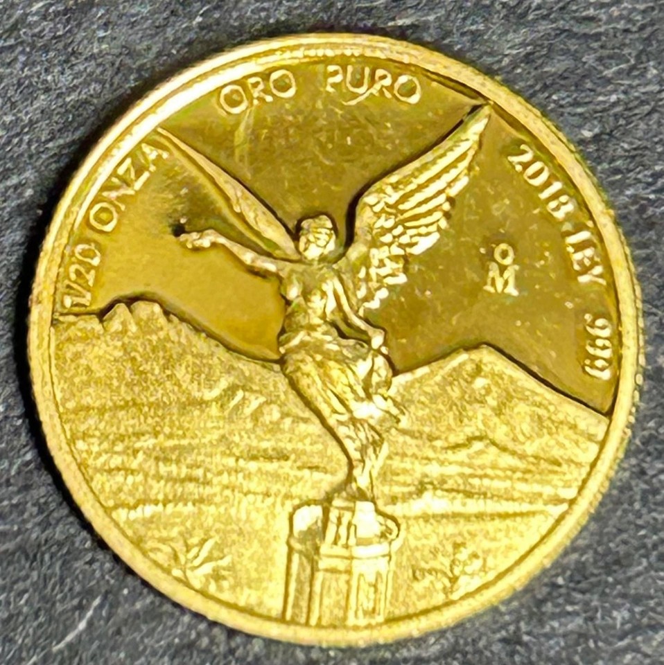 2018 Mexico Proof 1/20th Onza Oro Libertad Gold Coin in Display Capsule ...