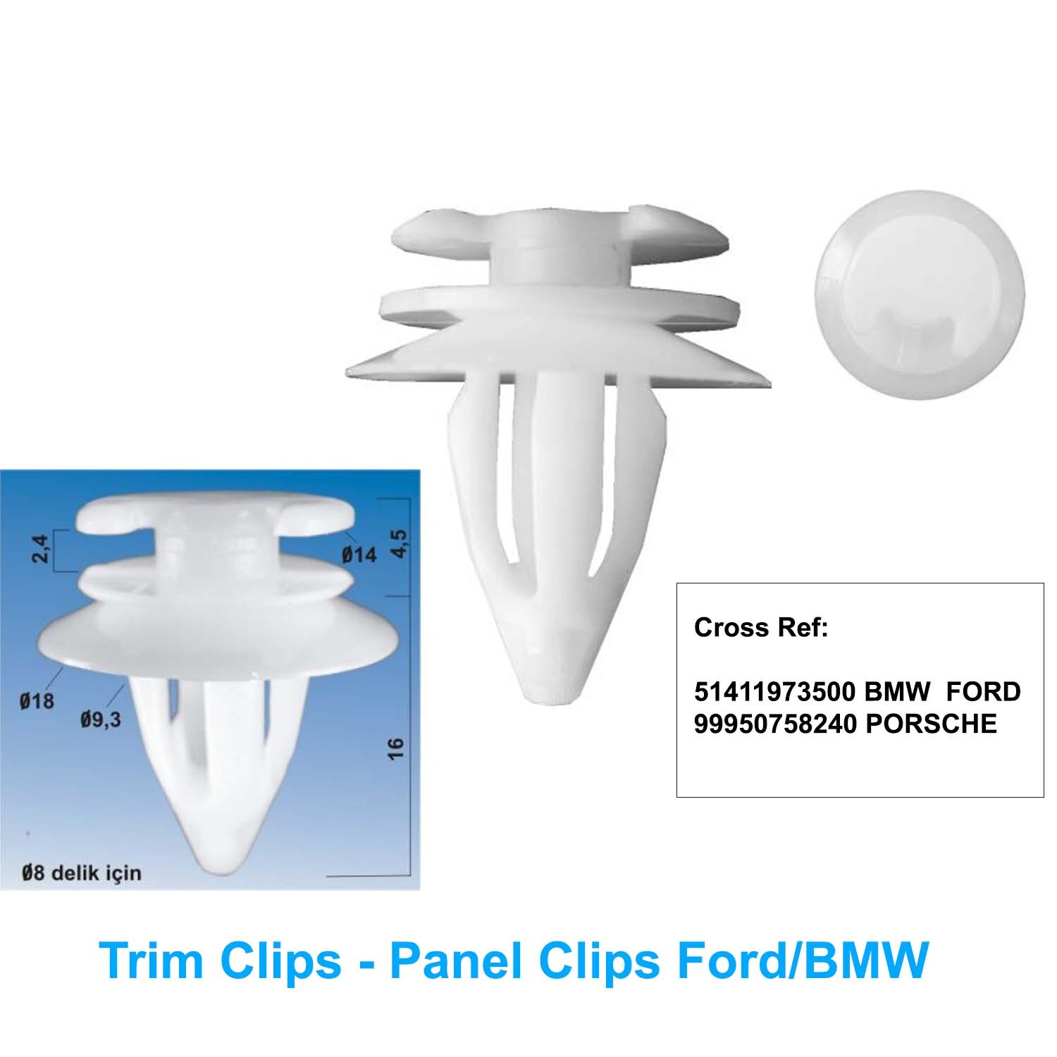 Trim Clips Push Rivets Fir Tree Bumper Door Panel Fixing Clips Fastener ...