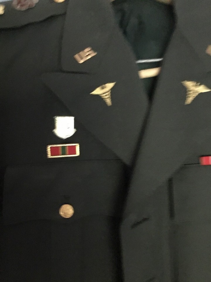 Marlow White Military Army Dress Green Coat Sz 41L Medic With Pins And ...