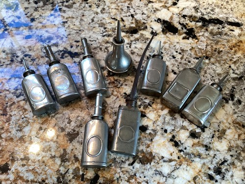 Vintage Collection of 9 Small Metal Thumb Oilers For Fishing Reels ...