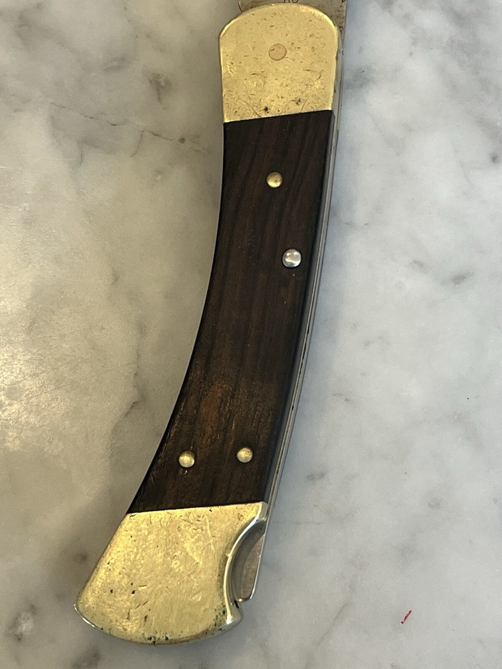 VINTAGE BUCK USA 110 FOLDING HUNTER LOCK BACK KNIFE W/LEATHER SHEATH | eBay
