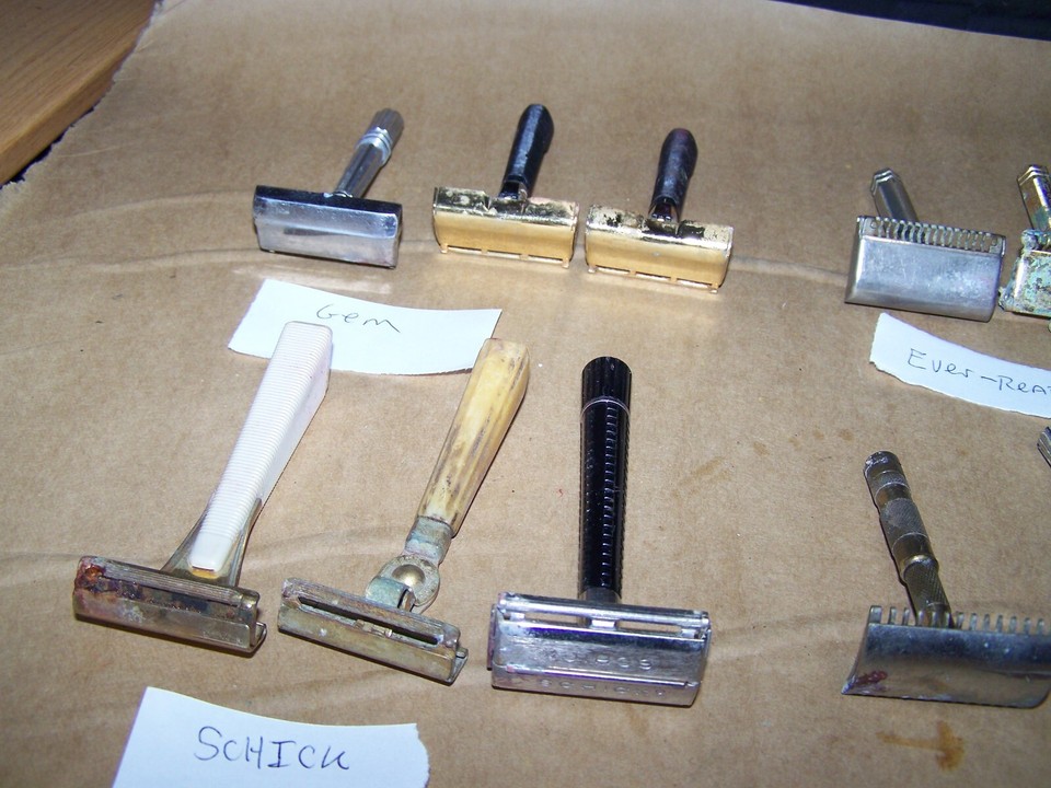 Lot of 19 Antique & Vintage Razors Gillette Schick Gem ever-ready +#153 ...