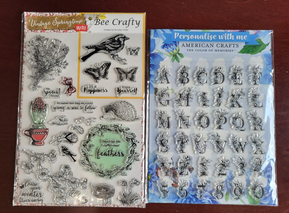 Large Lot of 13 Packages Clear Stamps Crafting Scrapbooking Card Making ...