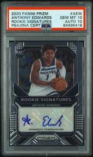 2020-21 Panini Prizm Anthony Edwards RC Rookie Signatures Auto 10 PSA ...