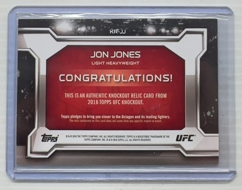 2016 Topps UFC Knockout Jon Jones Relics Gold #/88 | eBay