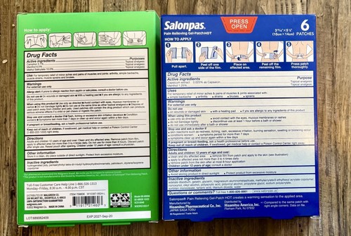 Salonpas + Walgreens Minor Ache Pain Relieving Gel Patch Hot 8hr ...