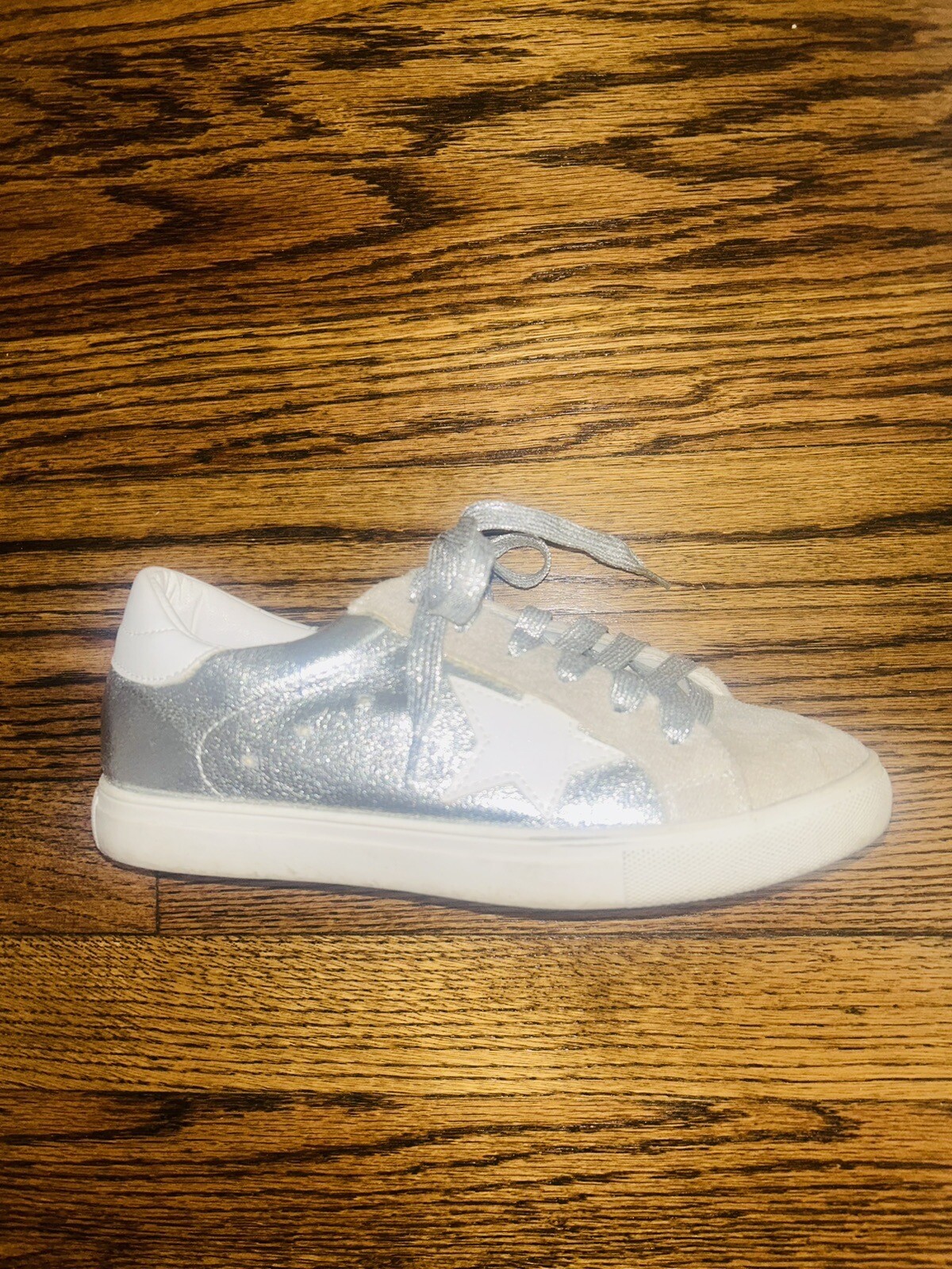 Nature Breeze White Metallic Silver Star Sneakers Sho… - Gem