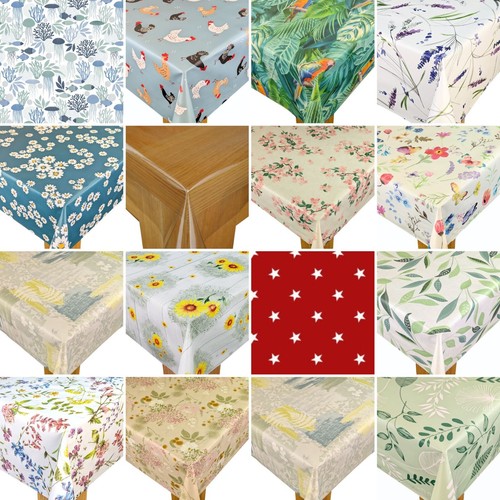 Wipe Clean Tablecloth PVC Vinyl Cover Wipeable Waterproof Table Cloth ...