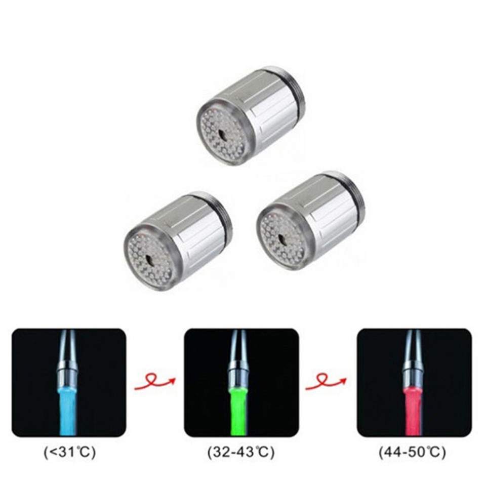 1PC Colorful LED Faucet Red to Blue Temperature Indicator Light for Hot ...