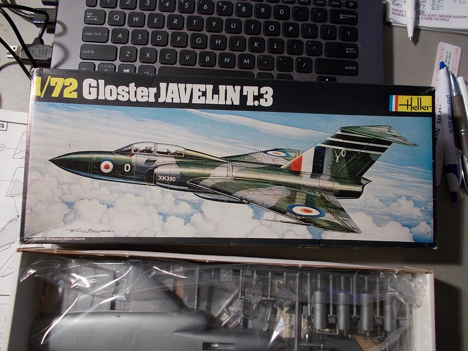 HELLER MODEL KIT 1:72 GLOSTER JAVELIN T.3 IN BOX KIT #346 | eBay