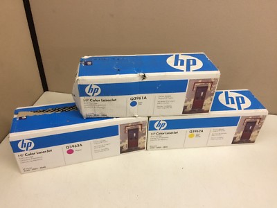LOT 3 HP Genuine Q3961A Q6962A Q6936A 2550 Toner Cartridge - Damaged ...