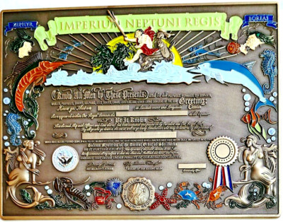 Amazing 6" Navy USN Commemorative Shellback Challenge Coin Metal Plaque ...
