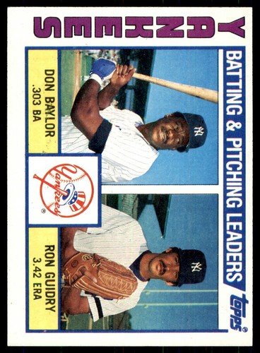 1984 Topps #486 Yankees Batting & Pitching Leaders/Don Baylor/Ron ...