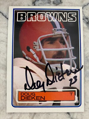 Doug Dieken Signed CLEVELAND BROWNS Card 1983 Topps | eBay