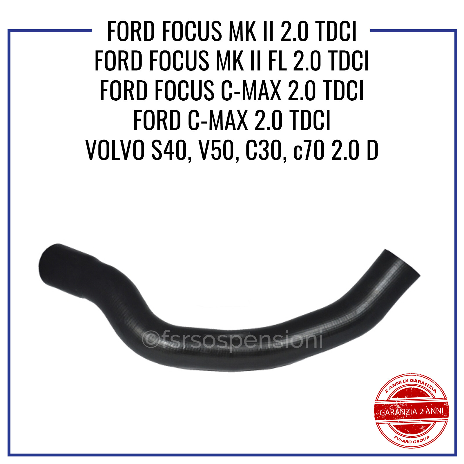 TUBO MANICOTTO INTERCOOLER PER VOLVO S40 V50 C30 c70 2.0 D 3M516C646UD ...