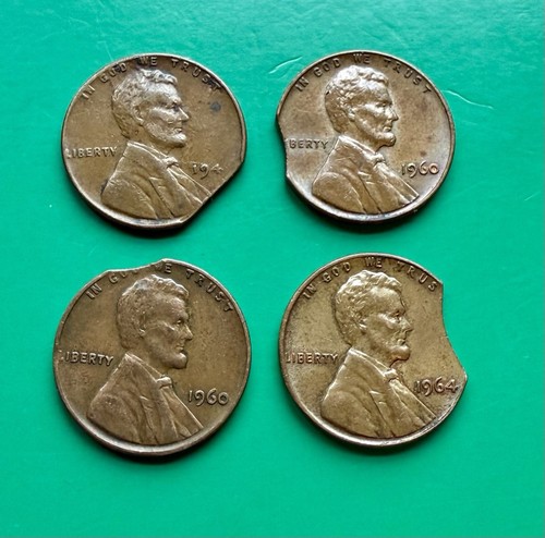 Four Lincoln Cent Mint Error Clipped Planchet Coins | eBay