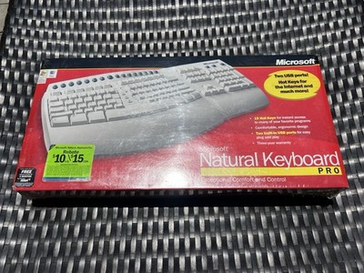Microsoft Natural Keyboard Pro B6100002 Wired Keyboard Nos Old Stock ...