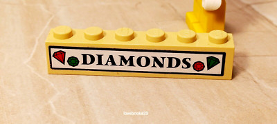 LEGO Diamonds Sign 1x6 Tan Sticker Part Rubies Emeralds Ruby Gems ...