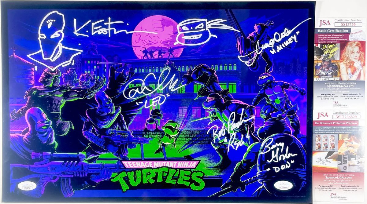 Teenage Mutant Ninja Turtles Cast Signed x5 11x17 Poster A Eastman TMNT ...