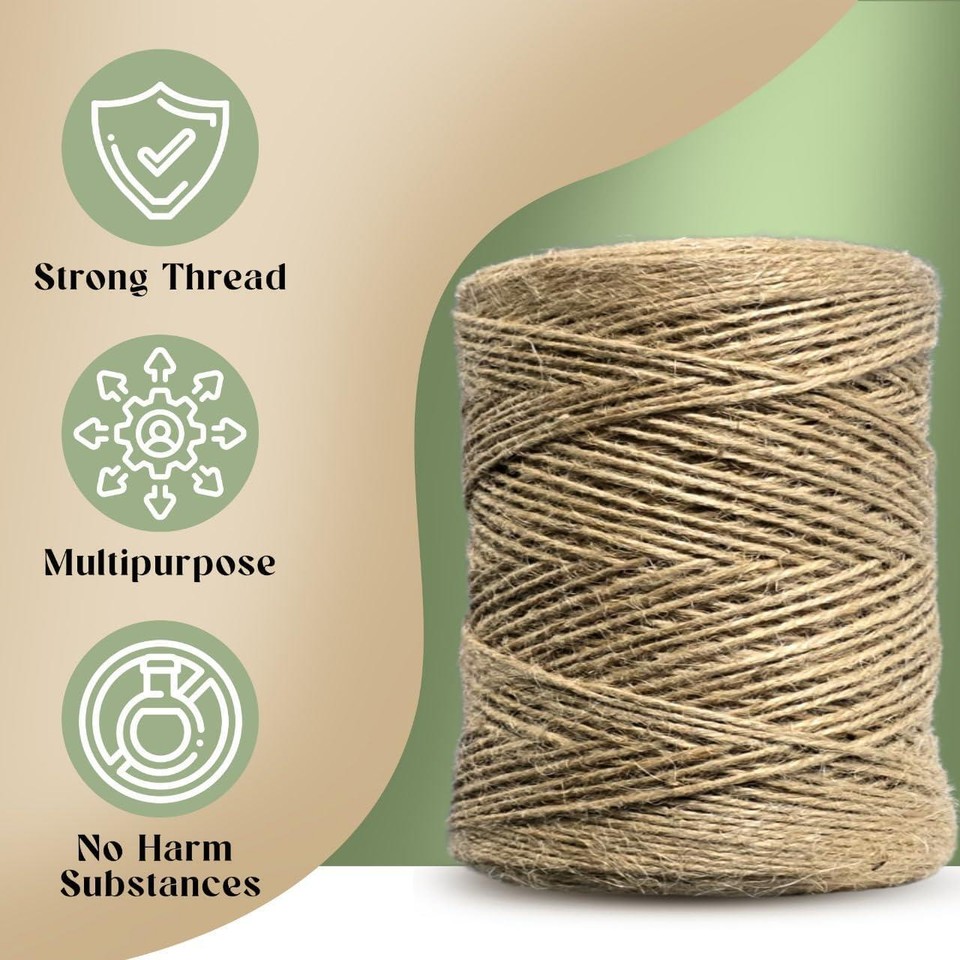 10m-1000M Natural Brown Shabby Rustic Twine String Shank Craft Jute ...