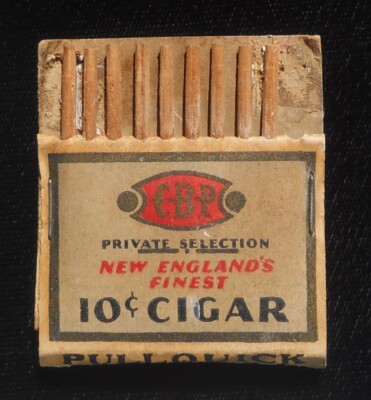 1920s RARE PULLQUICK MATCH CBP Private 10¢ Cigar Charles B. Perkins Co ...