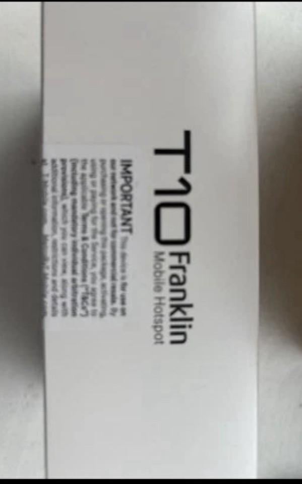 T10 Mobile Franklin Mobile Hotspot 4g LTE wireless Internet Virtuall | eBay