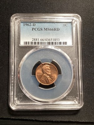 2- Coin Set Of Graded PCGS Lincoln Cents, 1964 MS66 RED, 1962-D MS66 ...