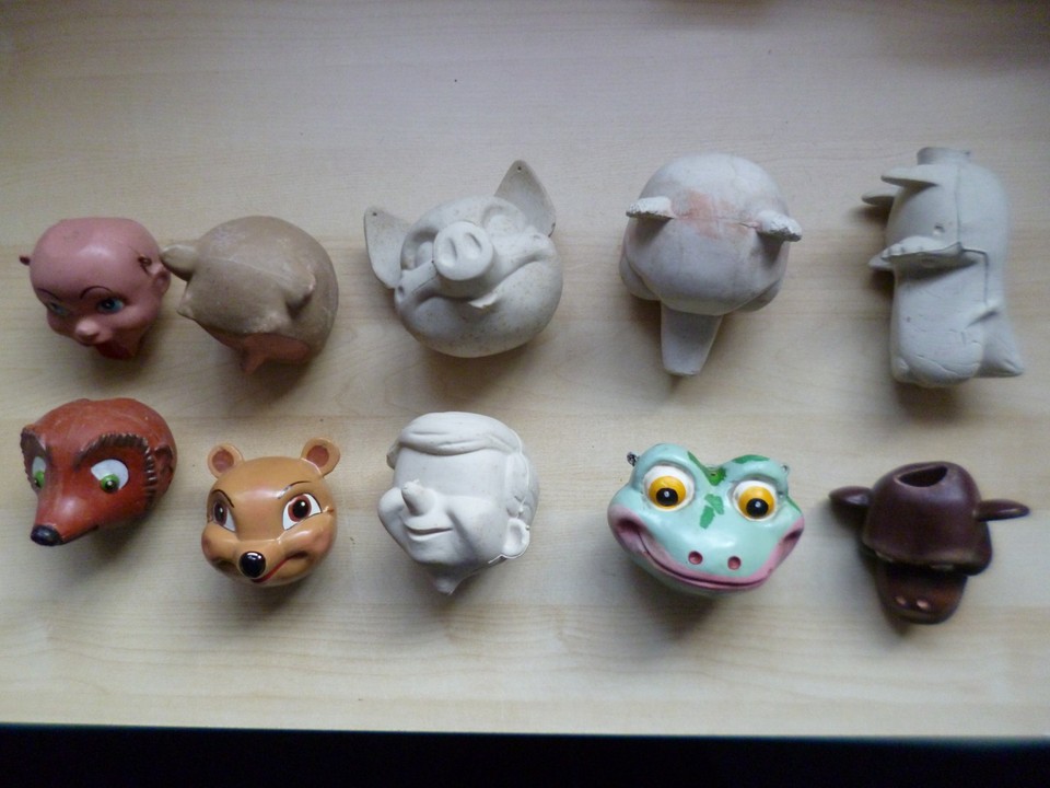 10 PELHAM PUPPET Heads Scottie Dog Pig Hedgehog Father Bear Baby Monkey ...