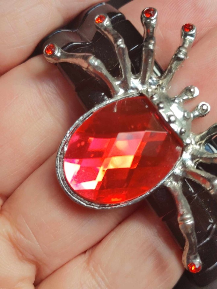 Spider Stretch Metal Bracelet Red Rhinestone With Black Gothic Costume ...