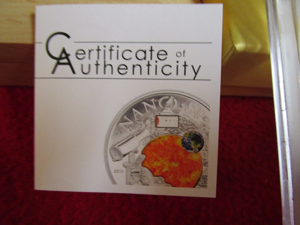 2013 $10 Cook Islands Nano Space PCGS NGC PR70 Silver Coin w/ Nano Chip ...