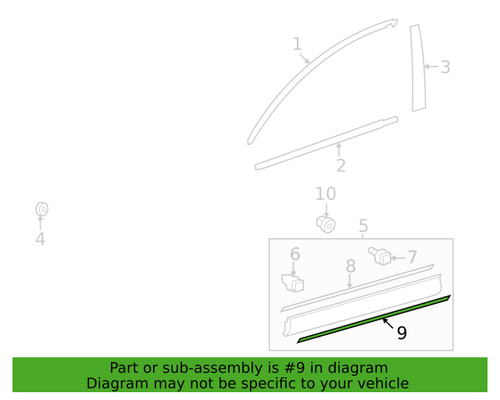Genuine Toyota Pad Front Door Outside 75787-0r010 for sale online | eBay