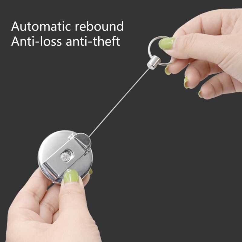Locking Retractable Keychain Steel Cable,Steel Belt Clip,Oversized ...