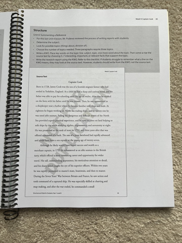 IEW Structure and Style for Students - Level 1B Teacher’s Manual [USED ...