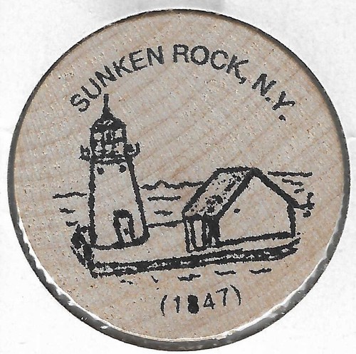 Sunken Rock, New York Lighthouse, Penn-Ohio Collectors, Token, Wooden ...