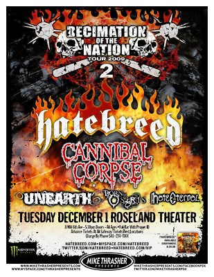 HATEBREED & CANNIBAL CORPSE "DECIMATION OF THE NATION 2009 TOUR ...